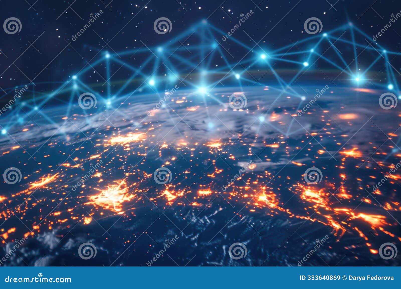 Global Network Connectivity Across the Earth at Night with Neon Light ...
