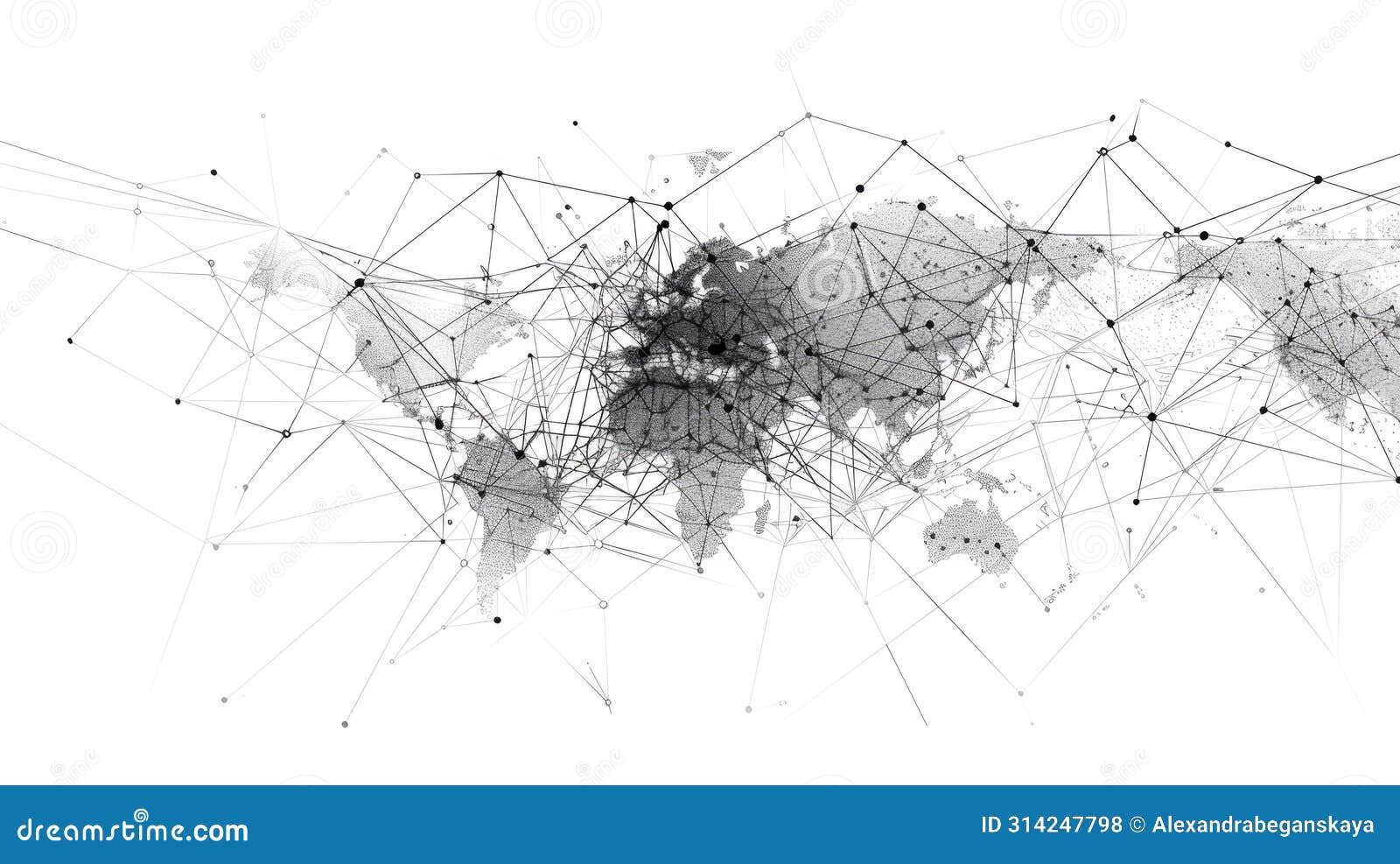 Global Network Connectivity Concept with World Map and Mesh Lines Stock ...