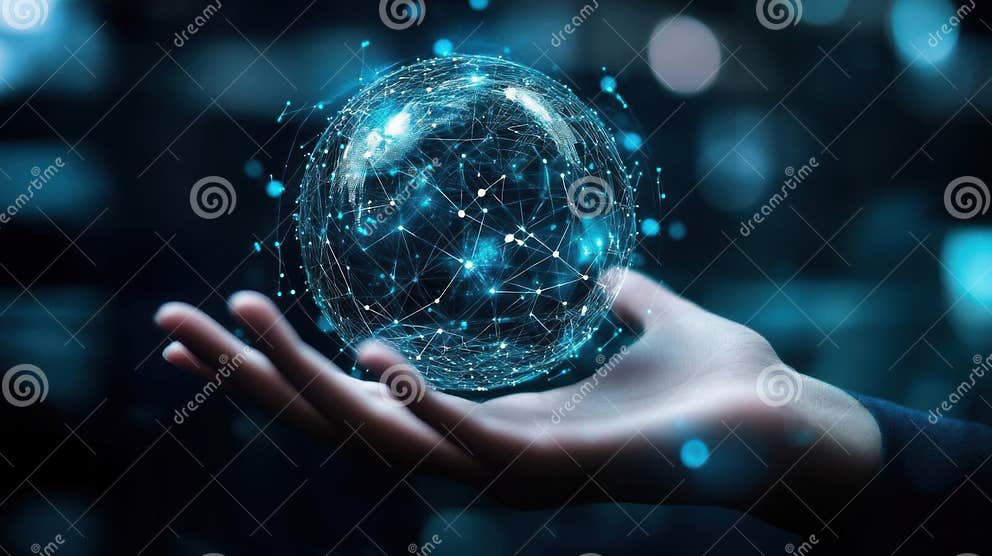 Global Network Connectivity, a Visual Representation Stock Illustration ...
