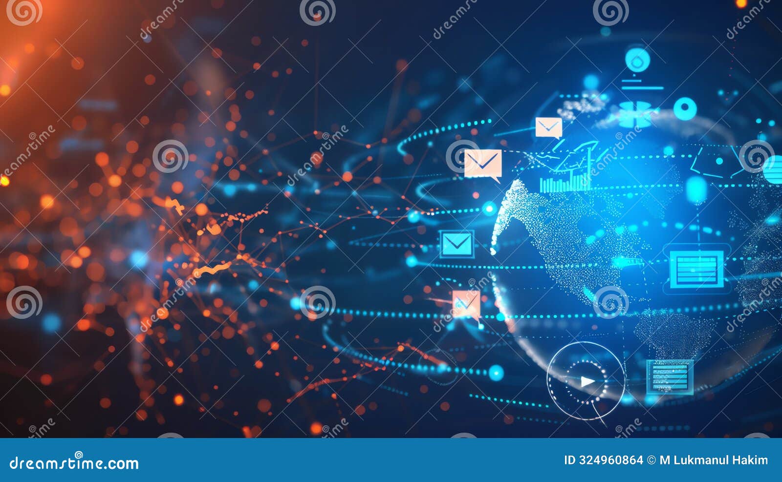 Global Network and Data Exchange. Concept of Global Business ...