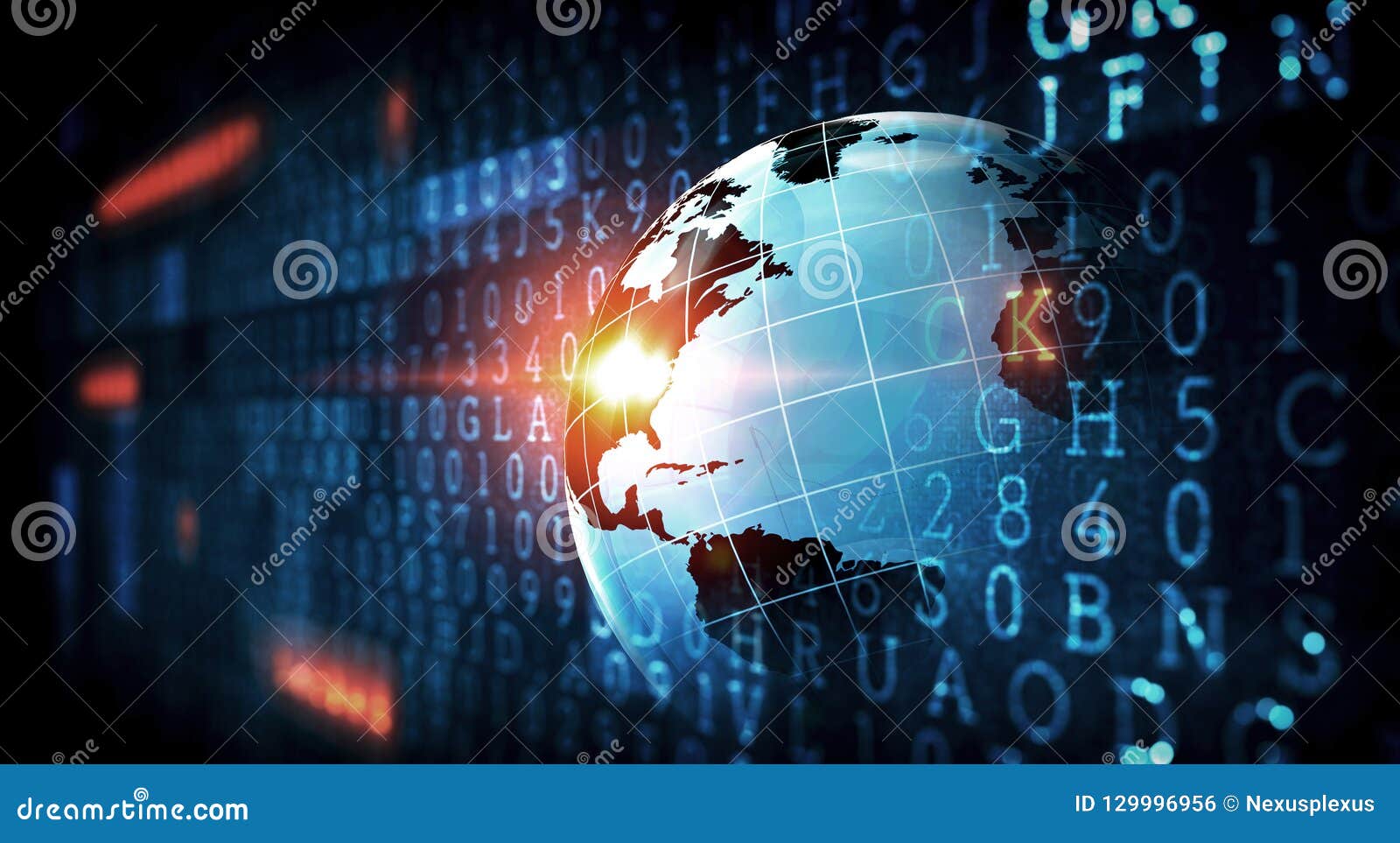 Global Network and Data Exchange Stock Illustration - Illustration of ...