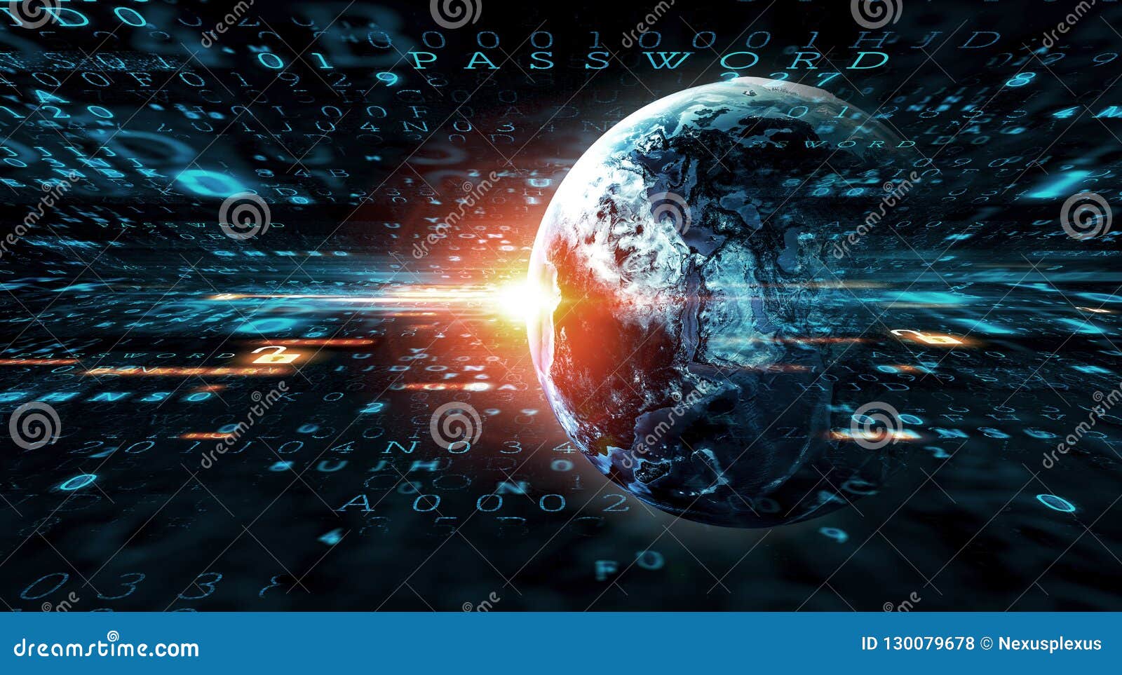 Global Network and Data Exchange Stock Illustration - Illustration of ...