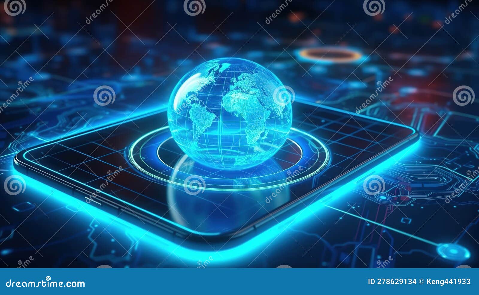 Global Network And Data Exchanges Over The World 3D Rendering ...