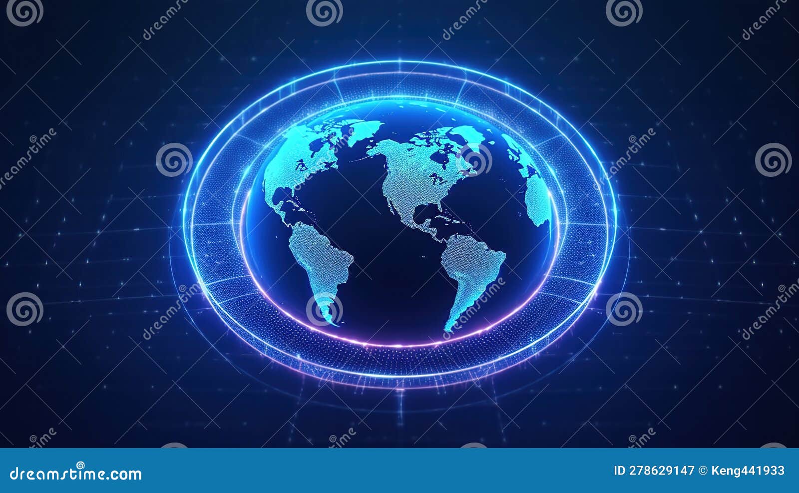 Global Network and Data Exchanges Over the World 3D Rendering ...