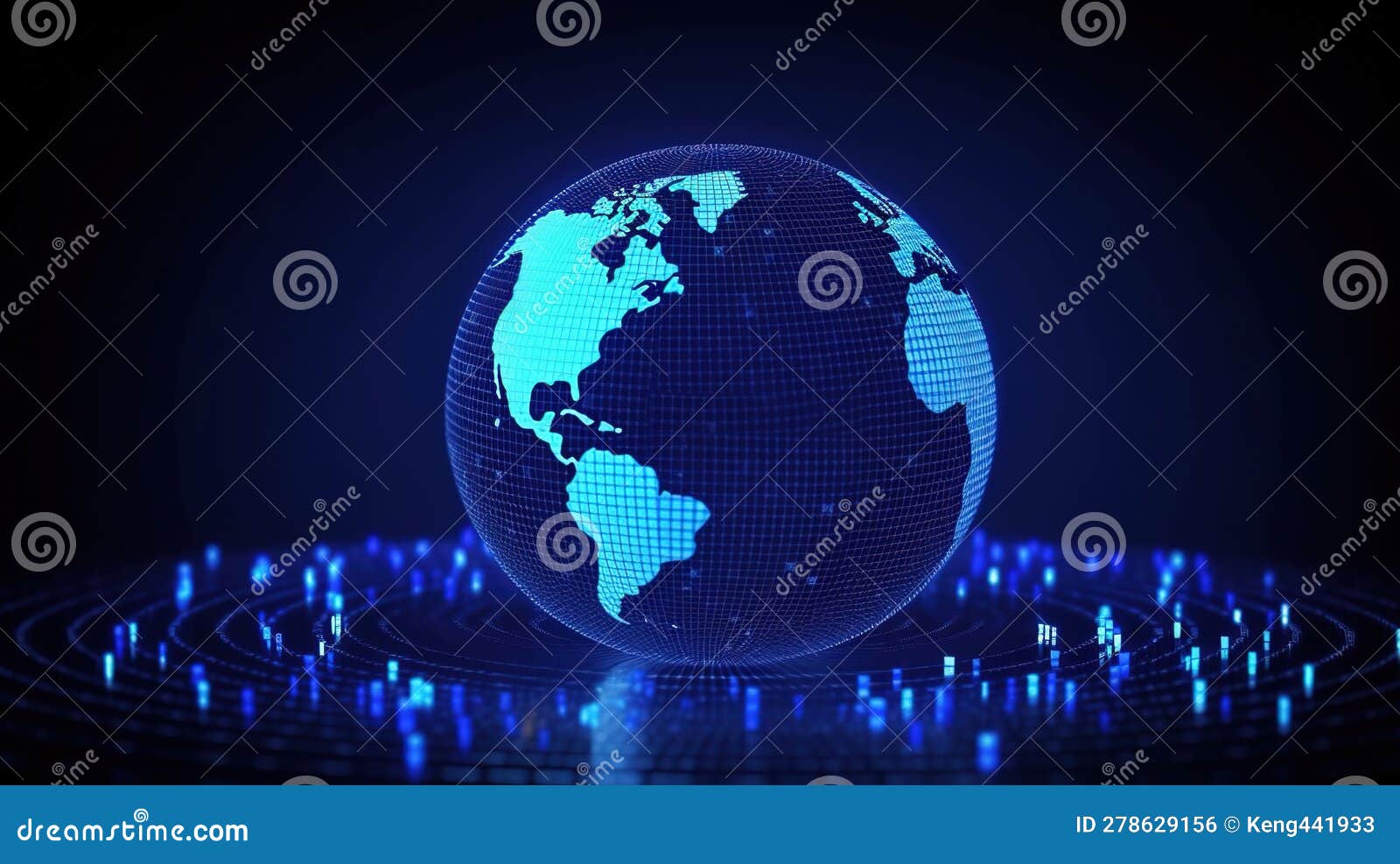 Global Network and Data Exchanges Over the World 3D Rendering ...