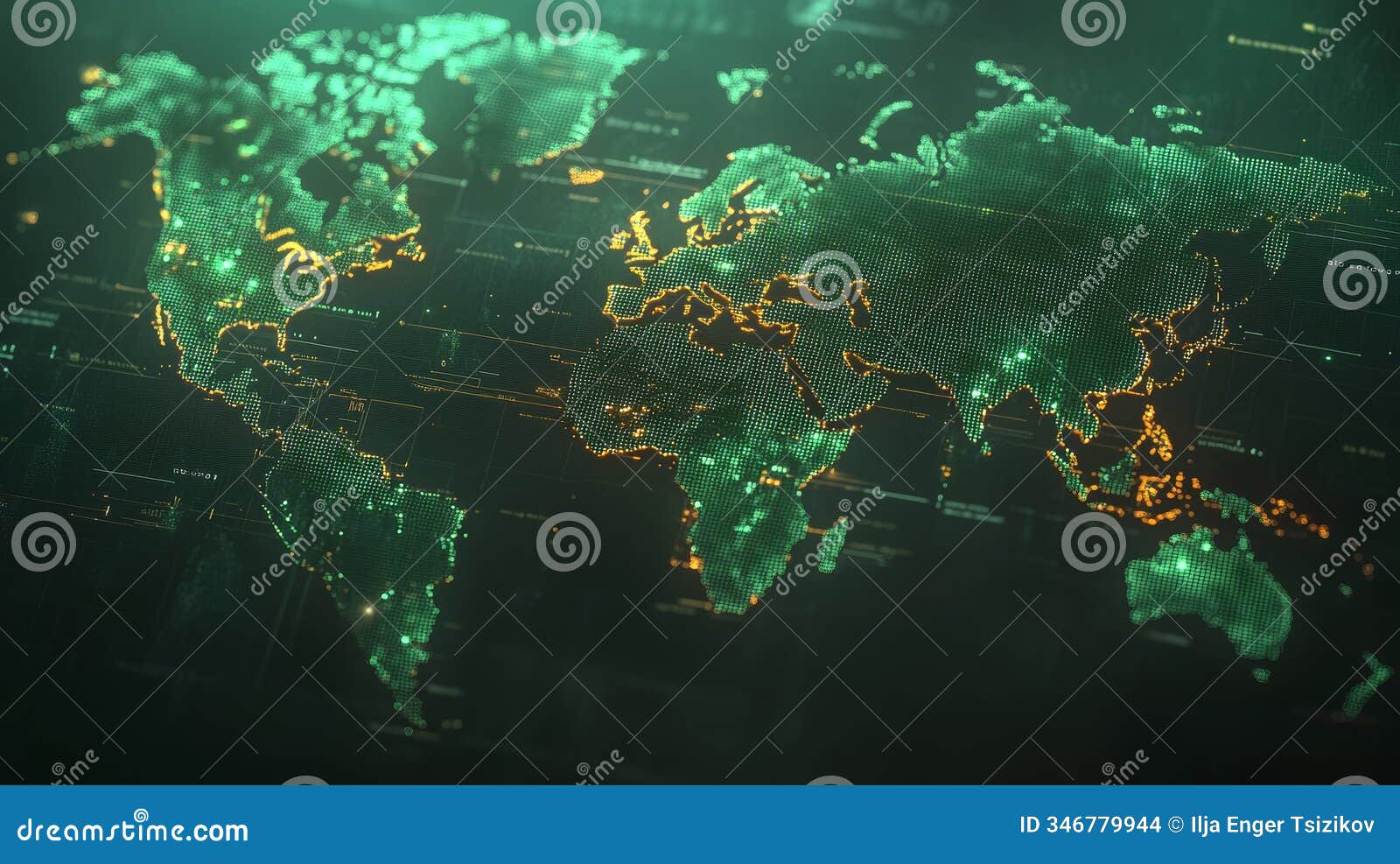 Global Network, Data Pathways, and Interconnected World. Cyber ...