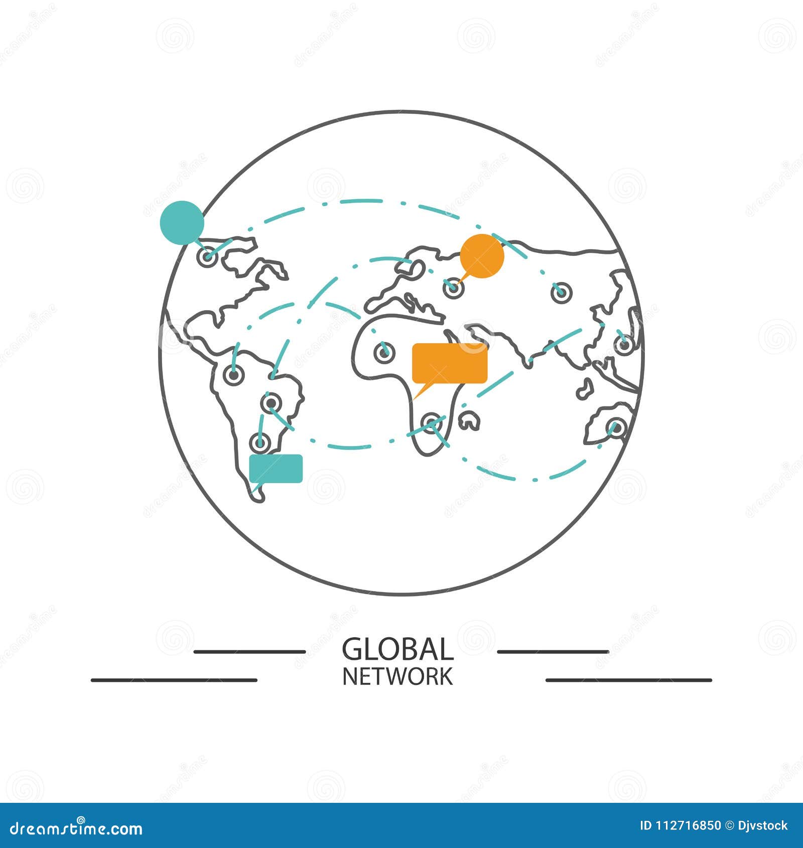 Global Network Design Concept Stock Vector - Illustration of ...