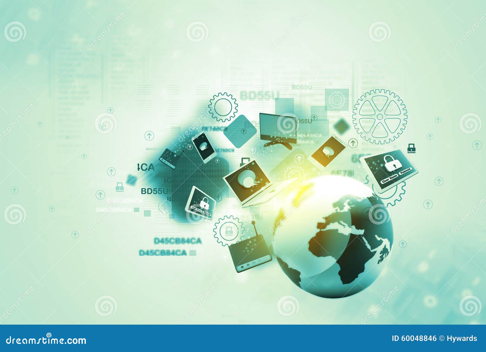 Global network devices stock illustration. Illustration of creative ...