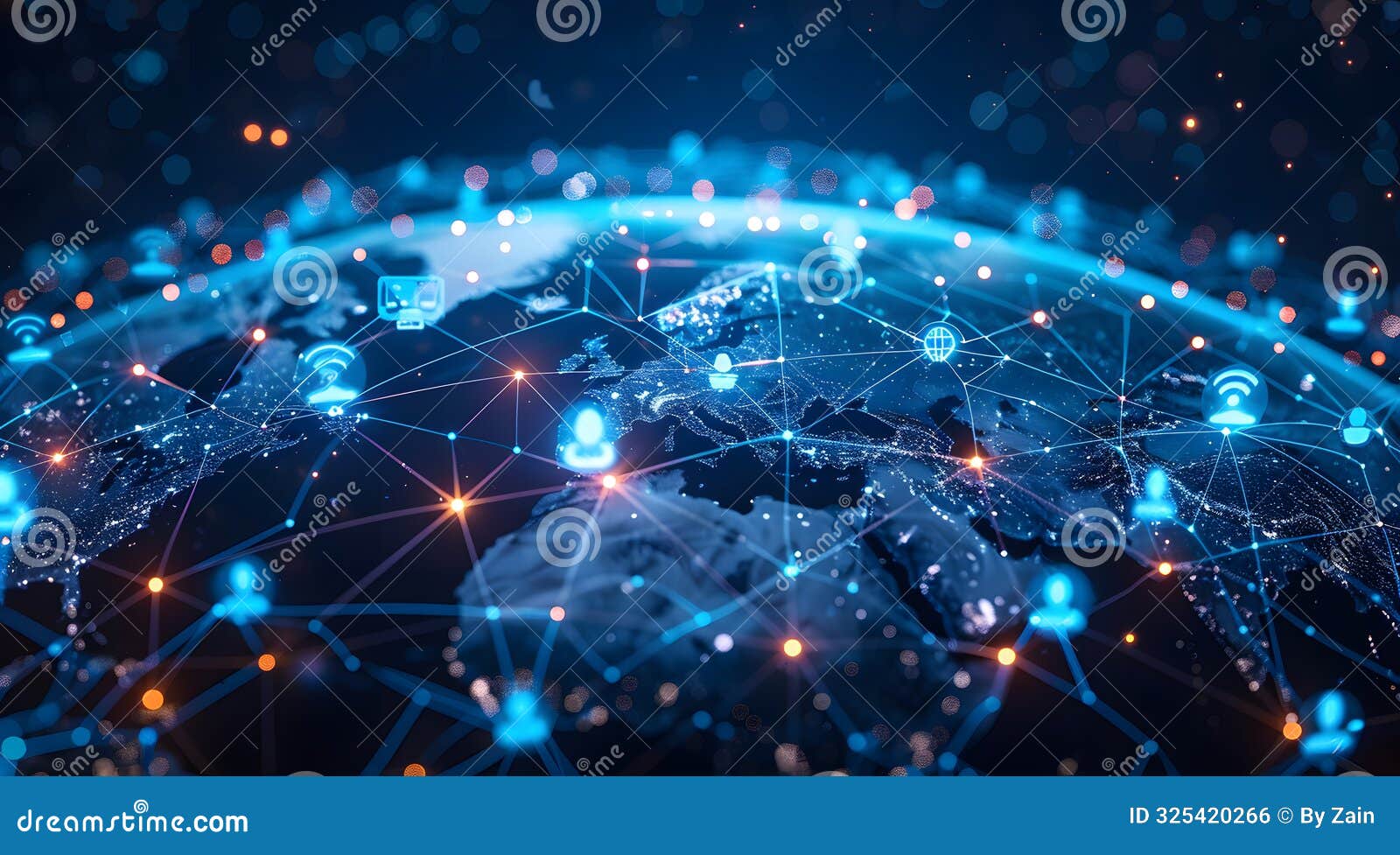 Global Network and Communication Background Representing Internet ...