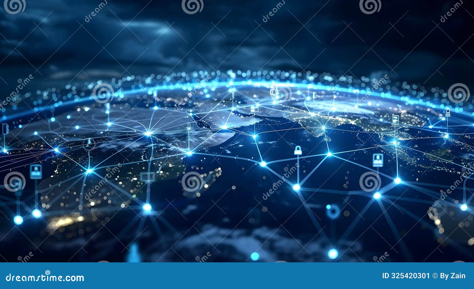 Global Network Andl Communication Background Representing Internet ...