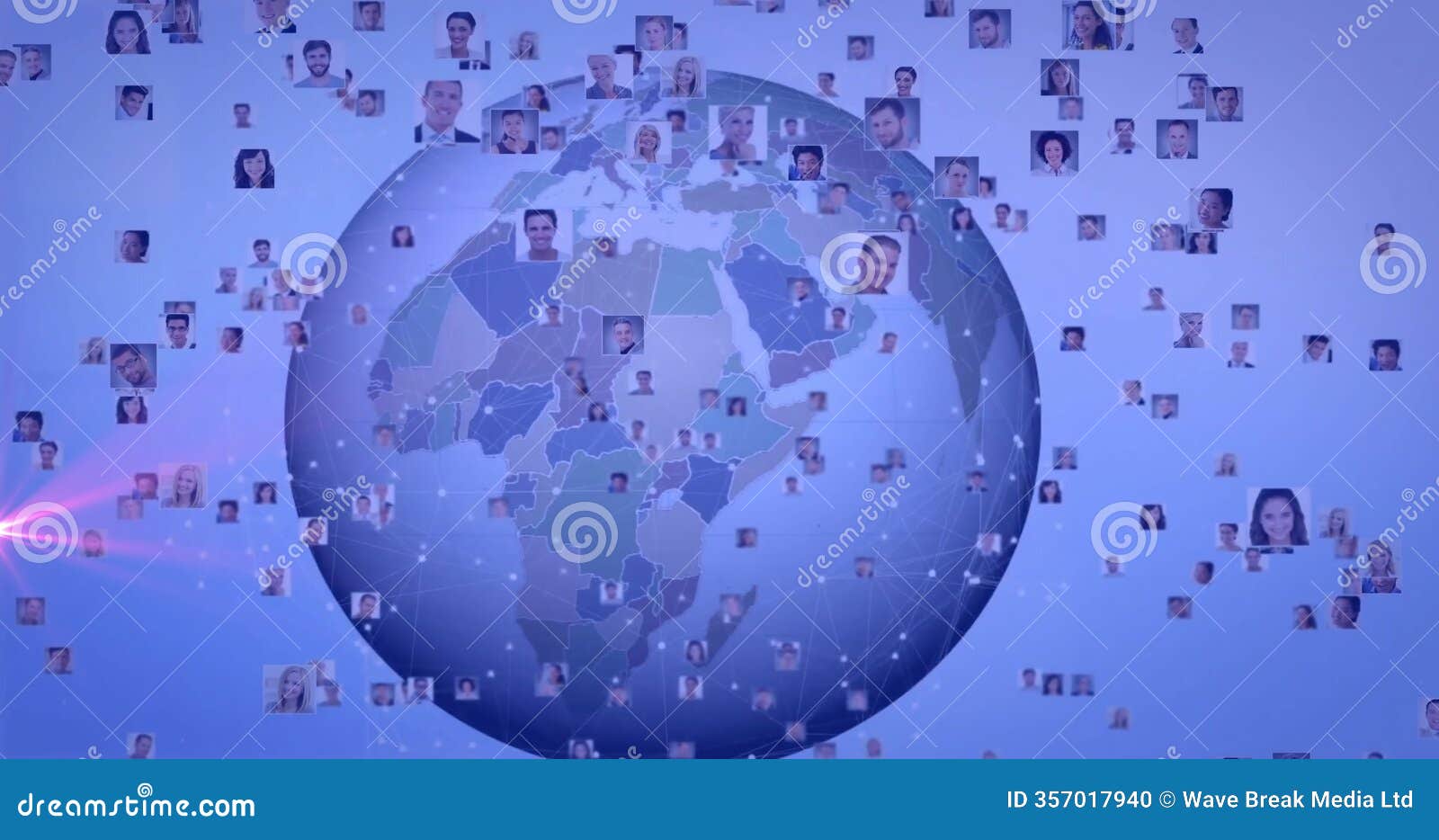 Global Network of Diverse Professionals Over Rotating Digital Earth ...