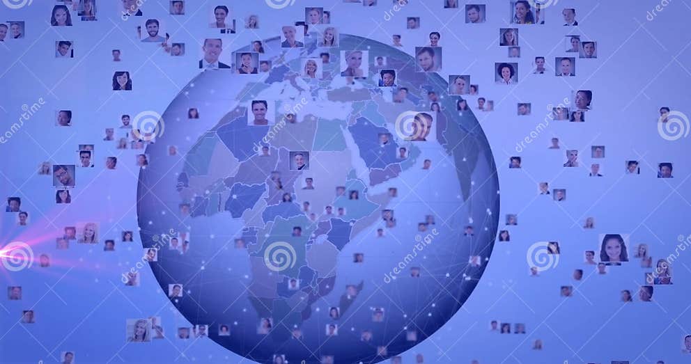 Global Network of Diverse Professionals Over Rotating Digital Earth ...