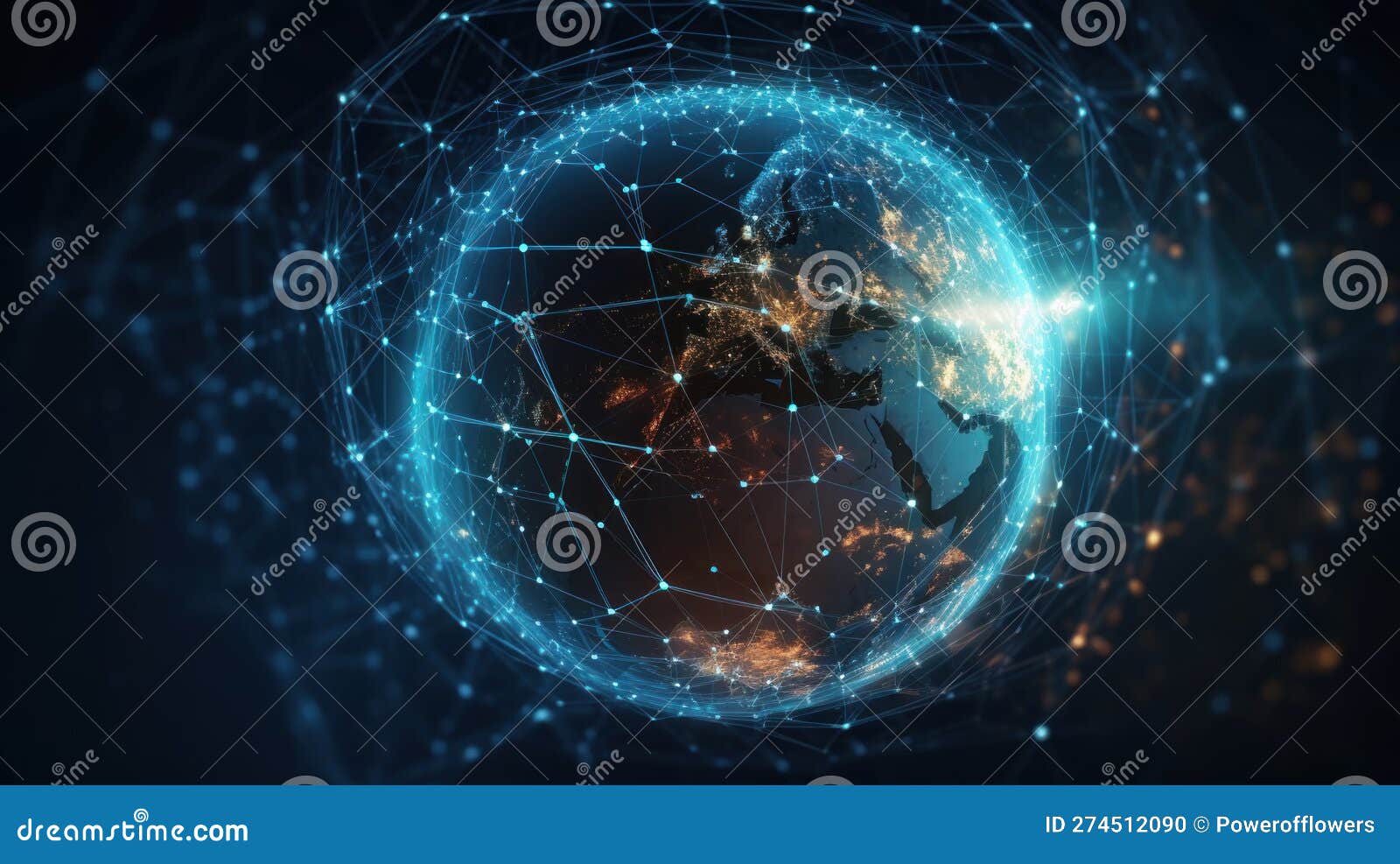 Global Network, Futuristic Technology Background, Satellite Internet ...