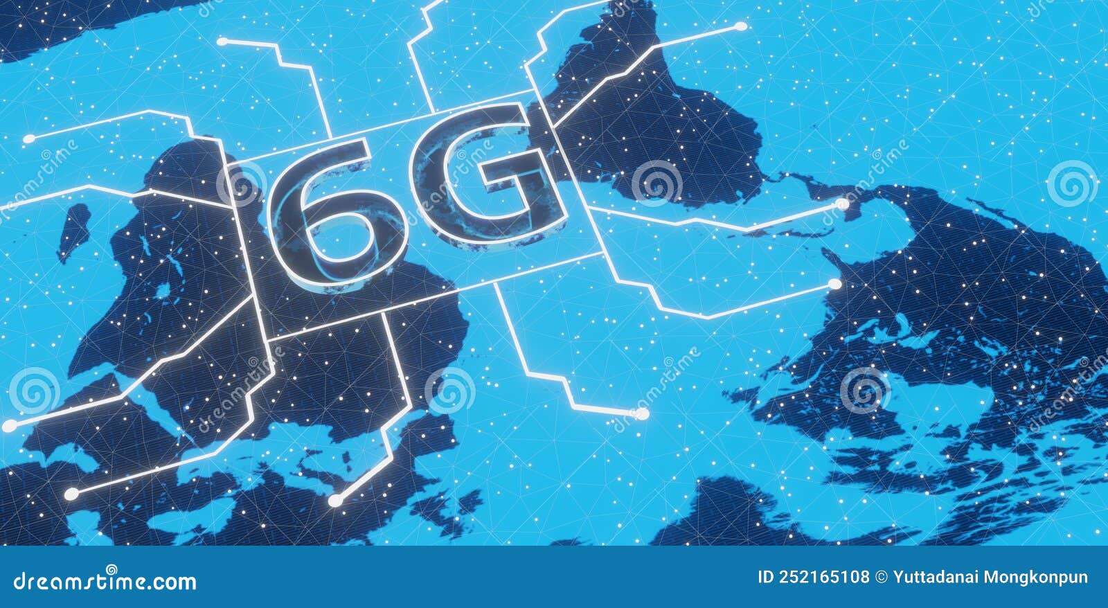 Global Network with 6G Network Connection. Stock Illustration ...
