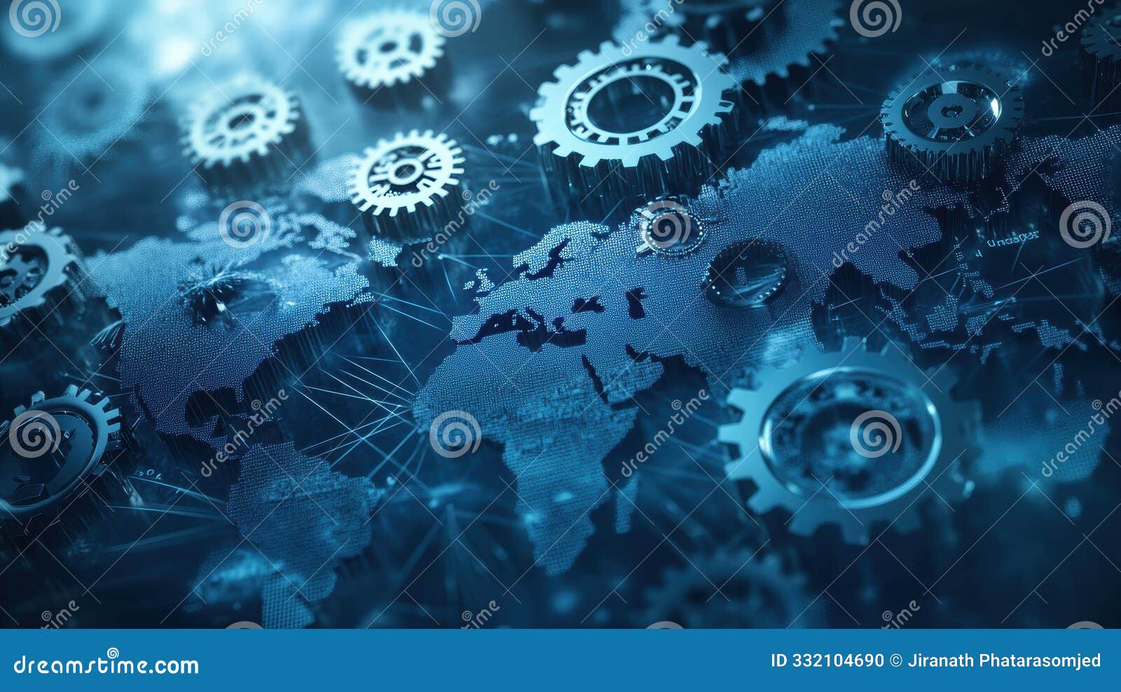 Global Network of Gears stock illustration. Illustration of system ...