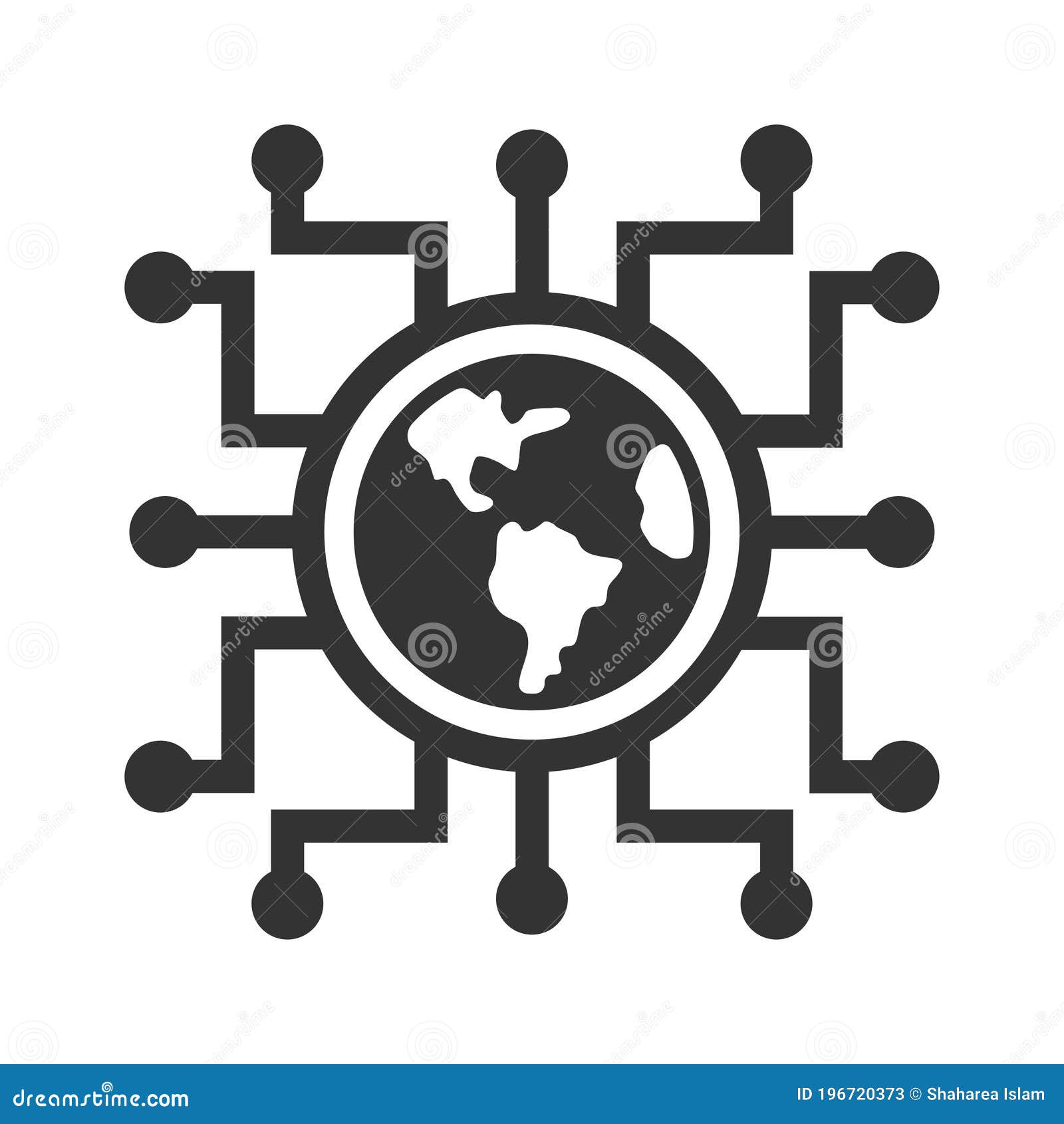 Global network icon stock vector. Illustration of link - 196720373