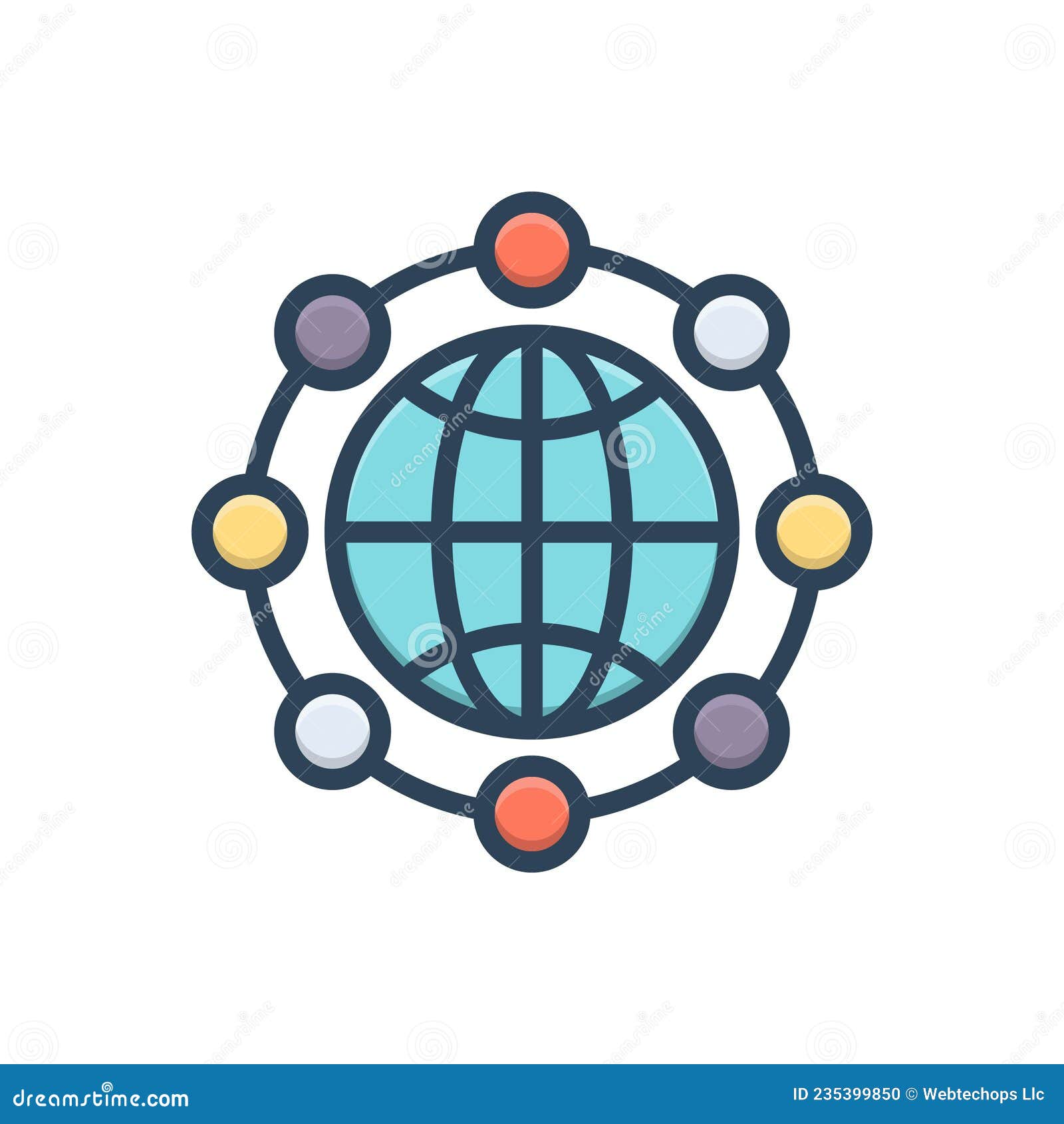 Color Illustration Icon for Global Network, Communication and ...