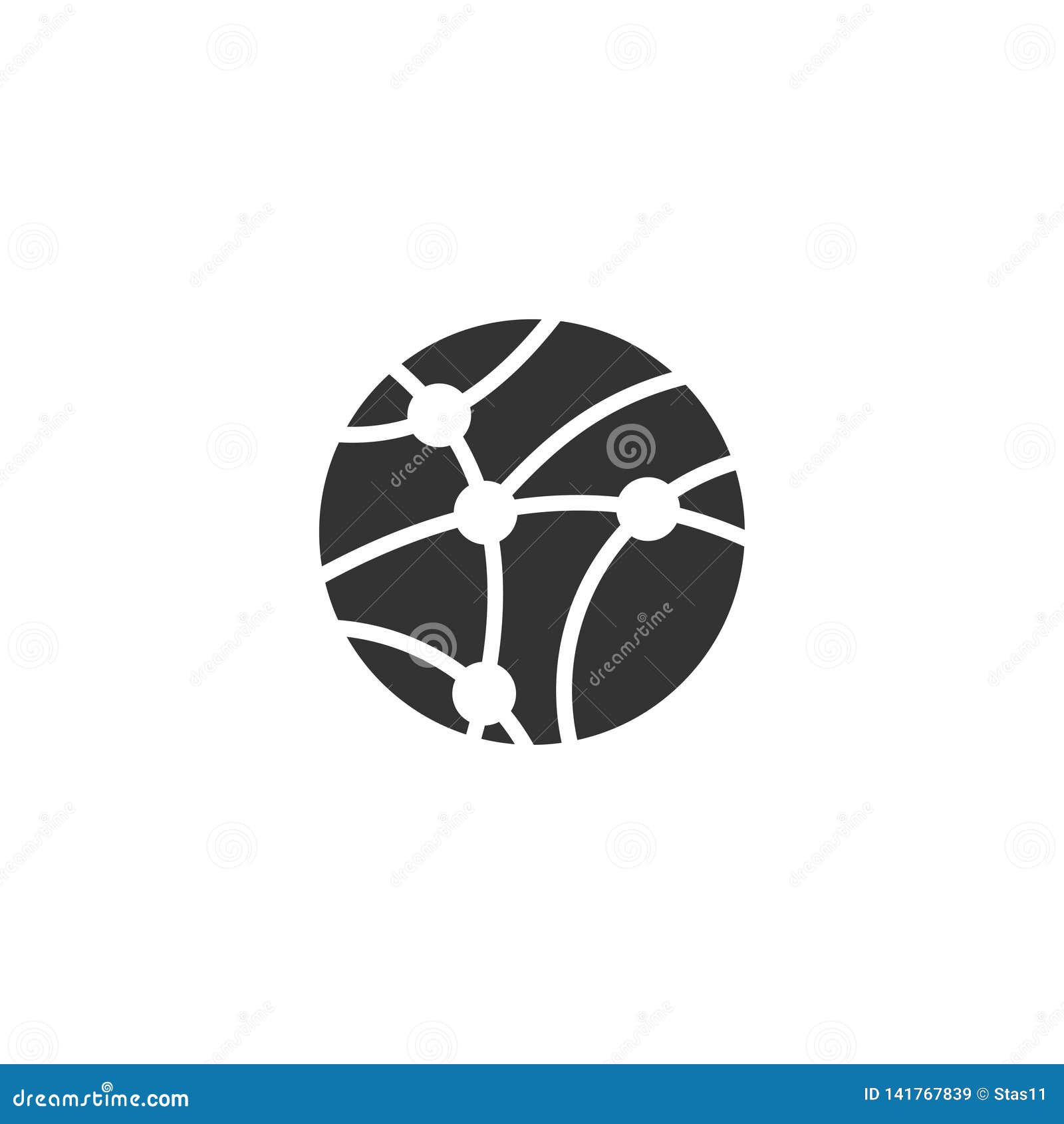 Global Network Icon in Simple Design. Vector Illustration Stock Vector ...