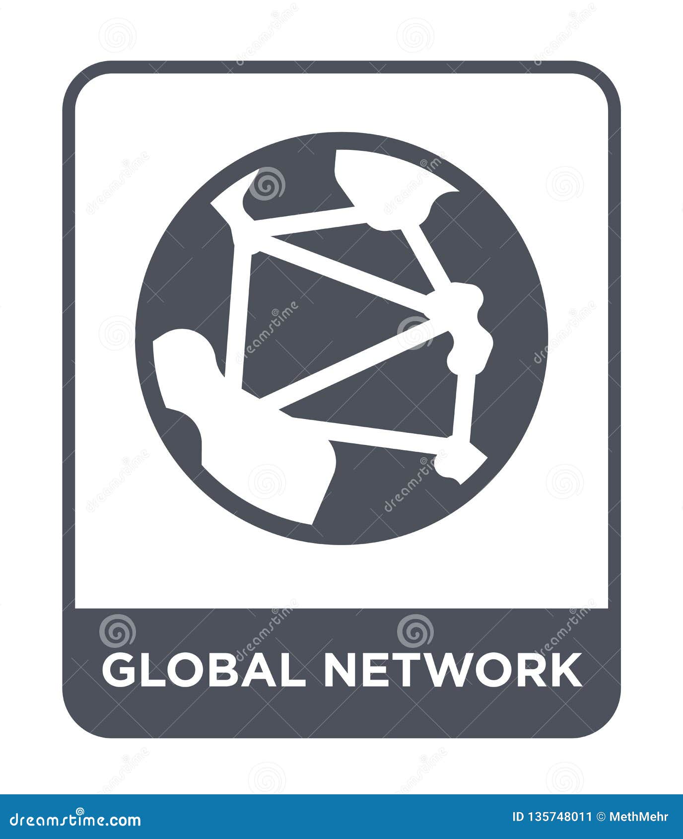 Global Network Icon in Trendy Design Style. Global Network Icon ...