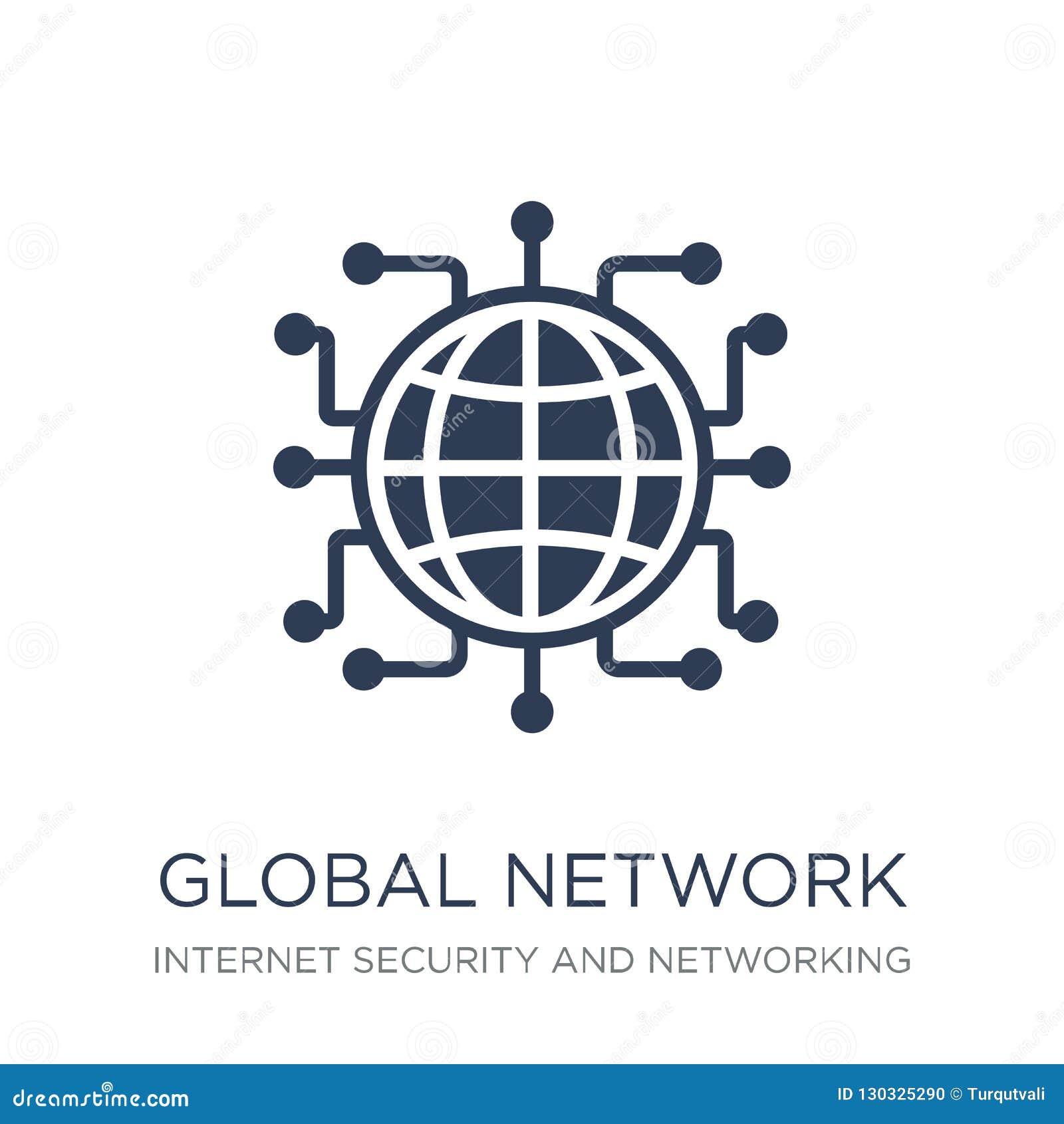 Global Network Icon. Trendy Flat Vector Global Network Icon on W Stock ...