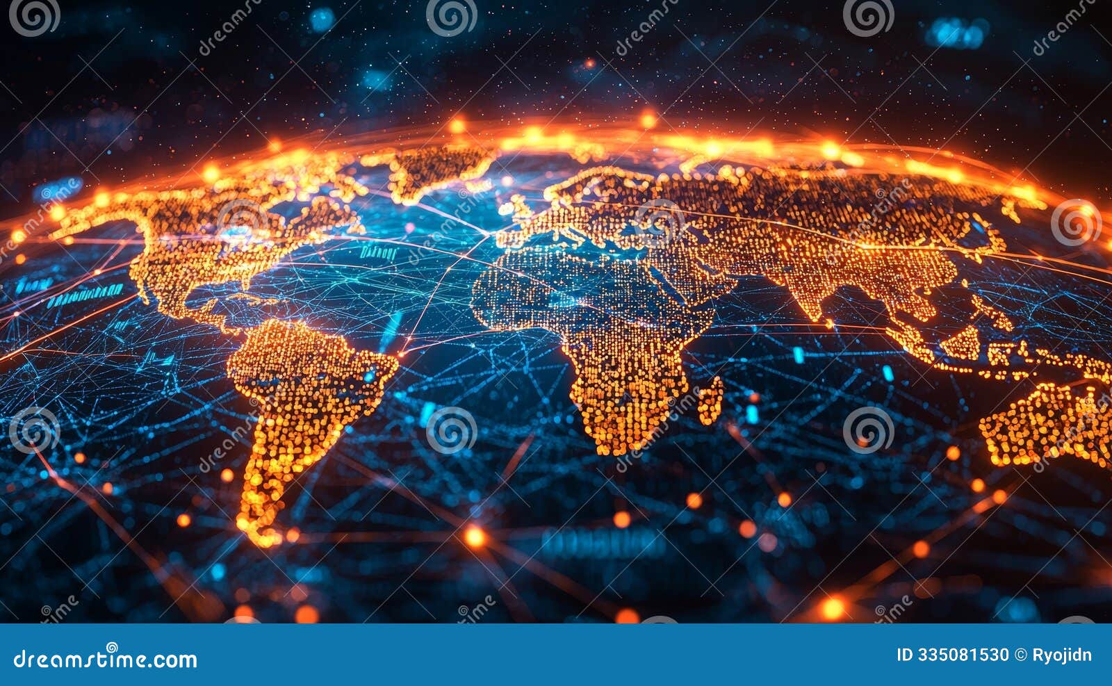Global Network stock illustration. Illustration of visualization ...