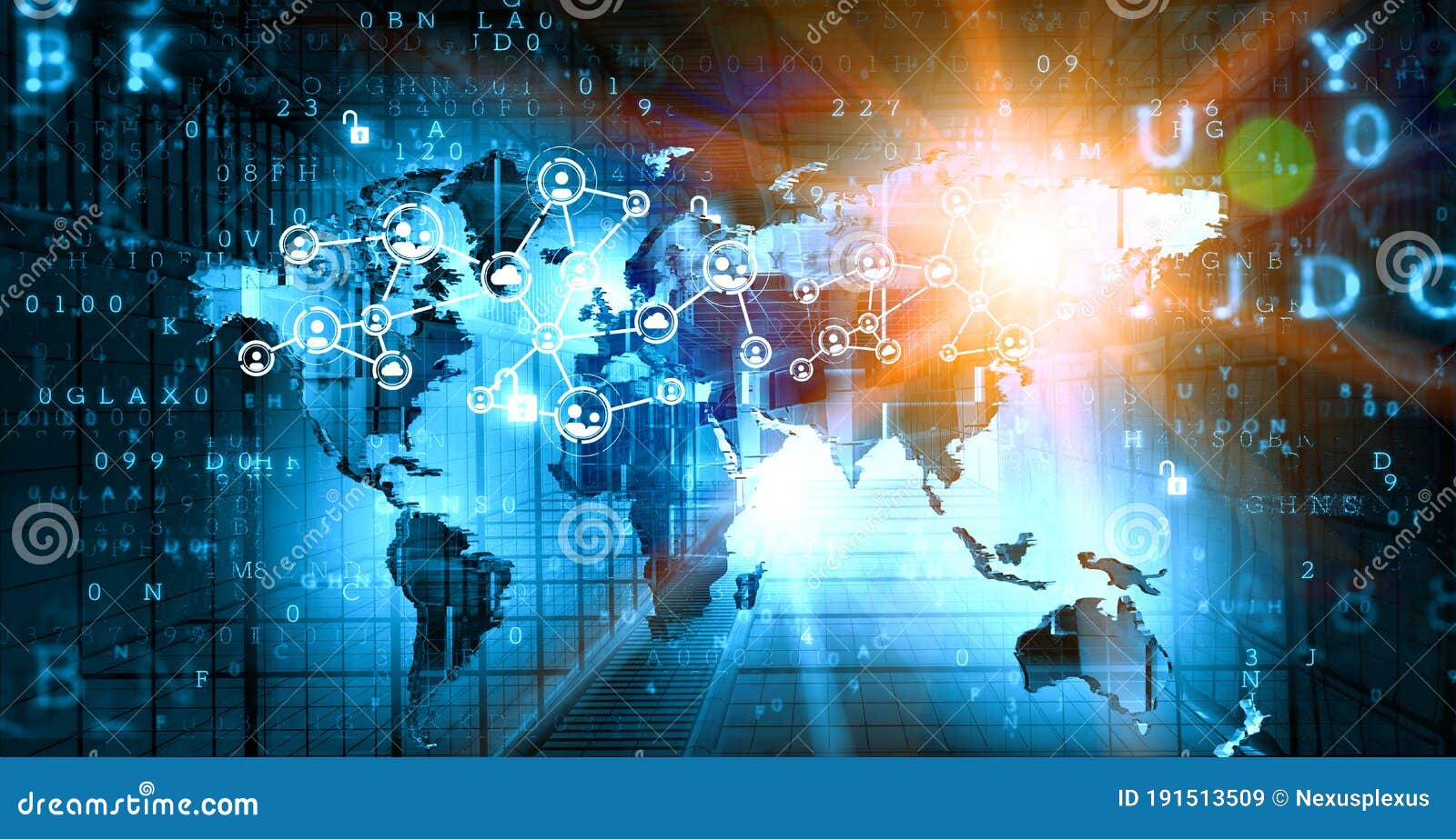 Global Network Image . Mixed Media Stock Image - Image of information ...