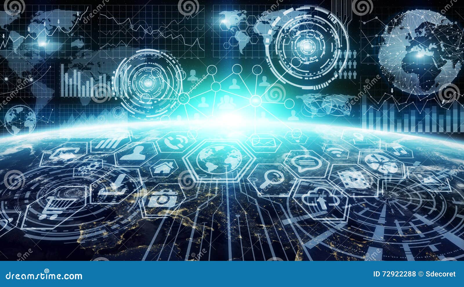 Global Network and Information Connection Stock Illustration ...