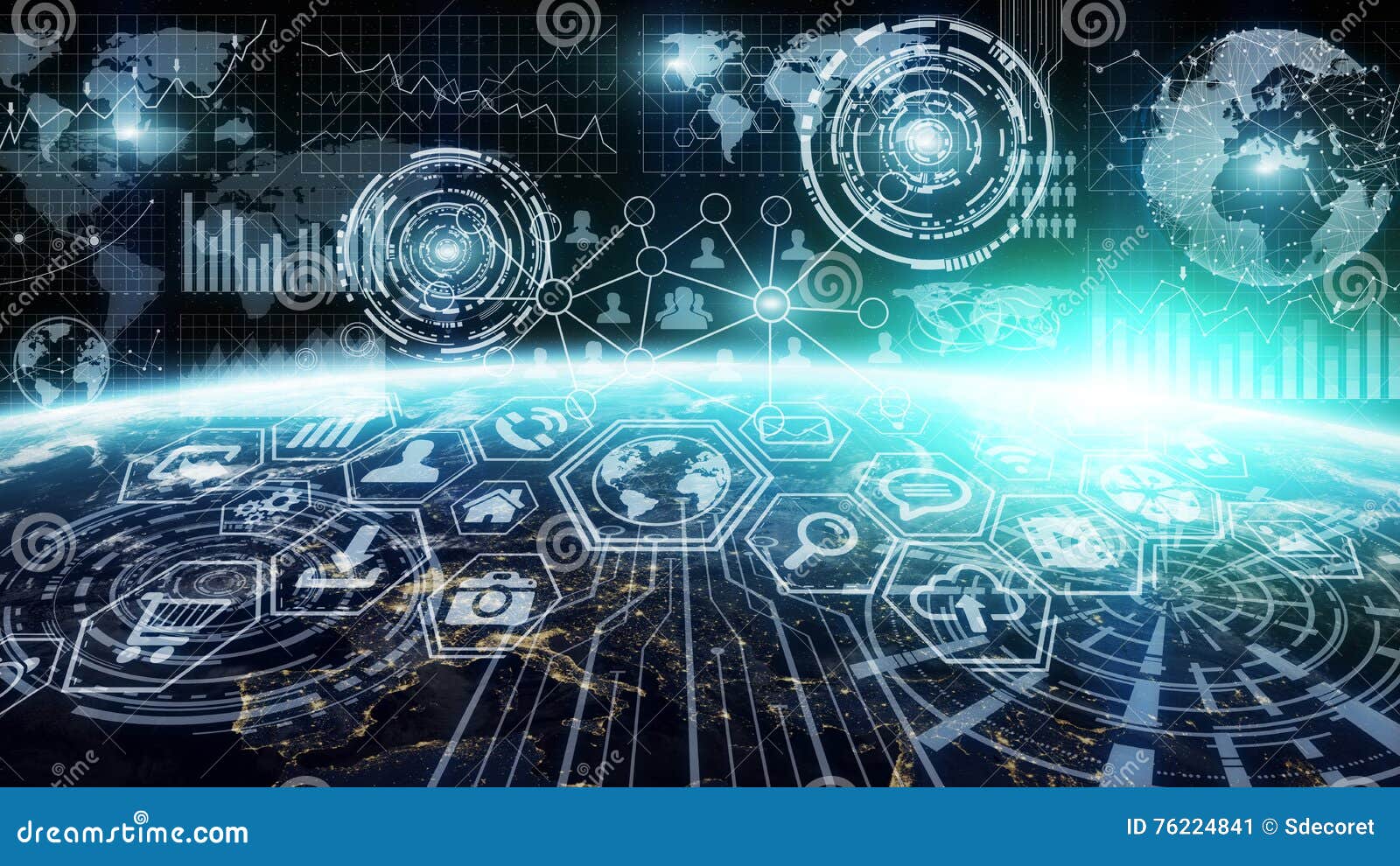 Global Network and Information Connection Stock Illustration ...