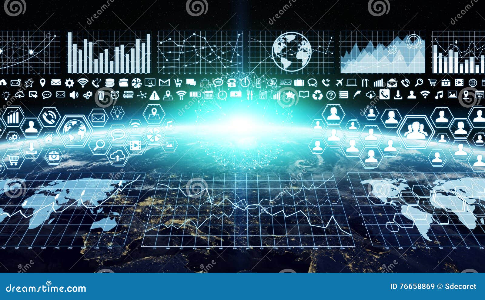 Global Network and Information Connection Stock Illustration ...