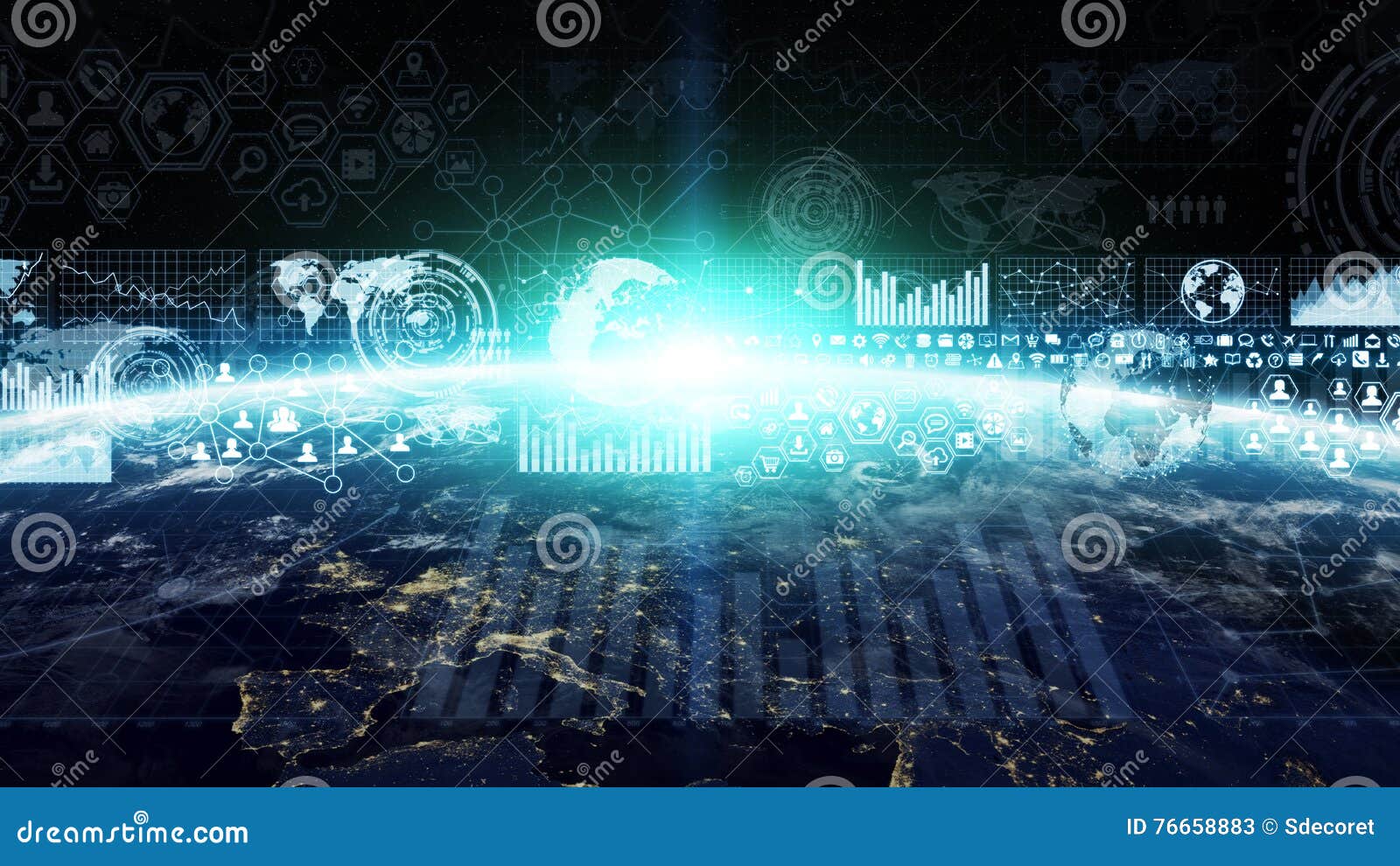 Global Network and Information Connection Stock Illustration ...