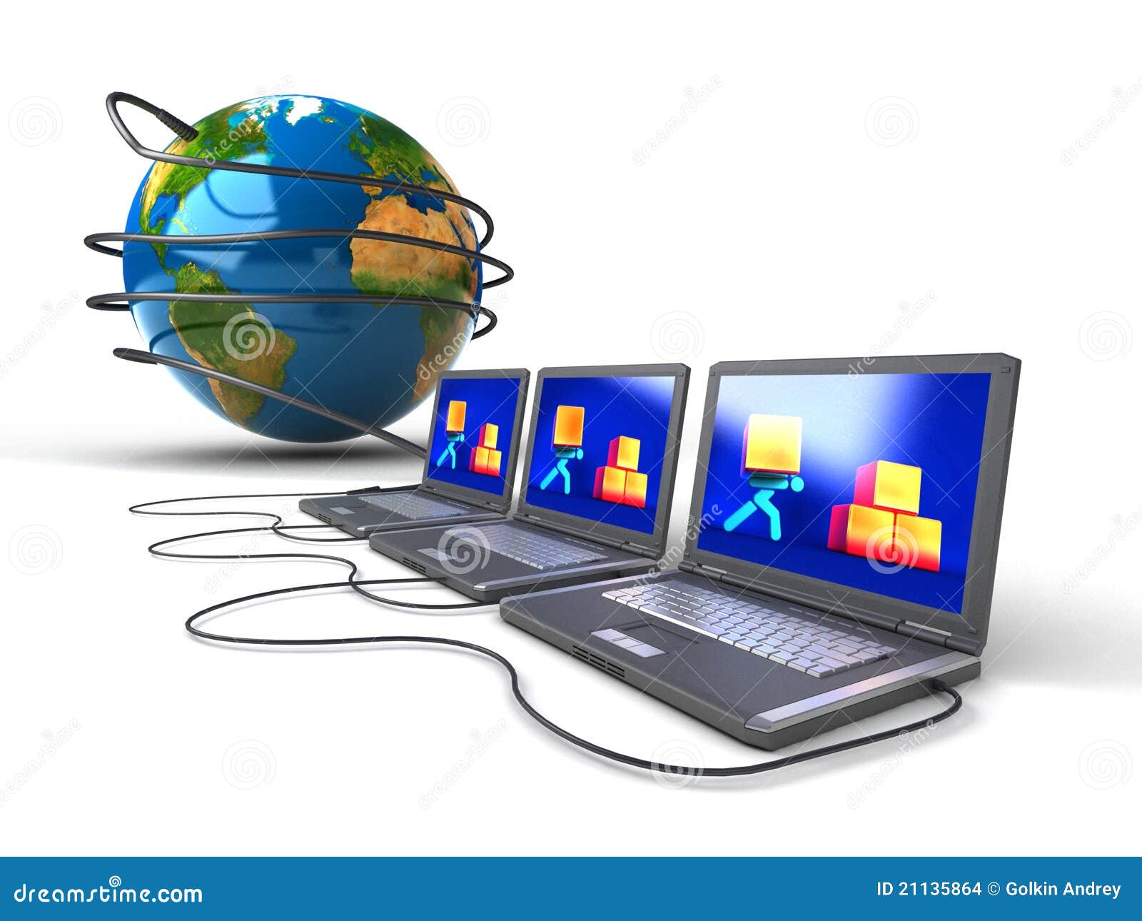Global Network the Internet Stock Illustration - Illustration of ...