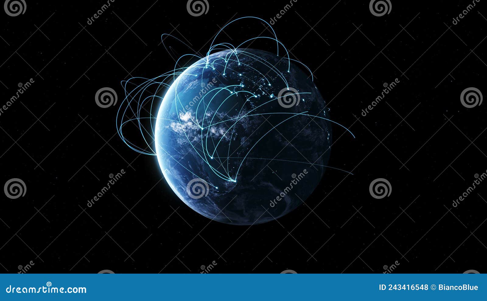 Global Network and Internet Connection in Orbital Earth Globe Stock ...