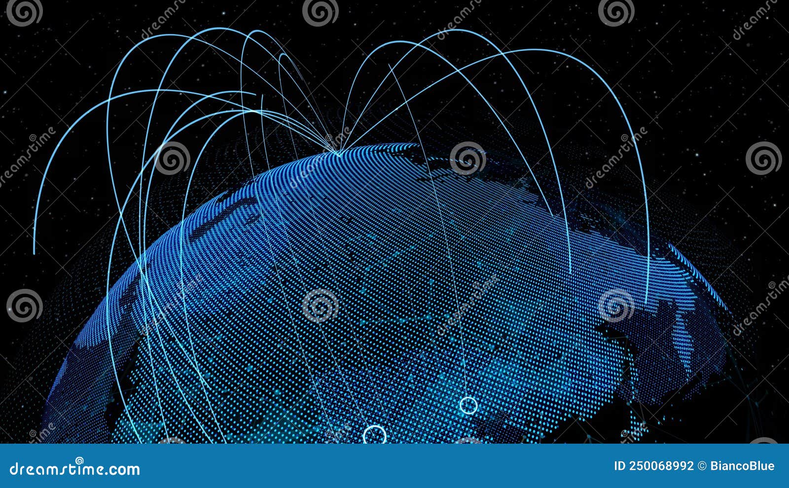 Global Network and Internet Connection in Orbital Earth Globe Stock ...