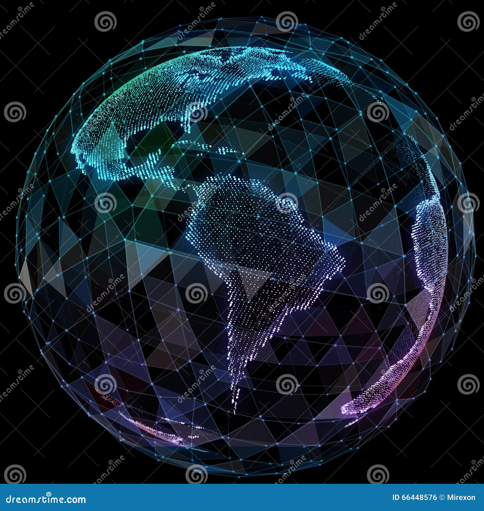 Global Network Internet Technologies. Digital World Map Stock ...