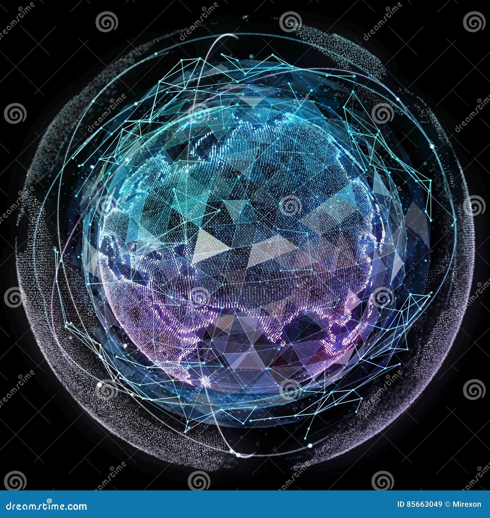 Global Network Internet Technologies. Digital World Map Stock Image ...