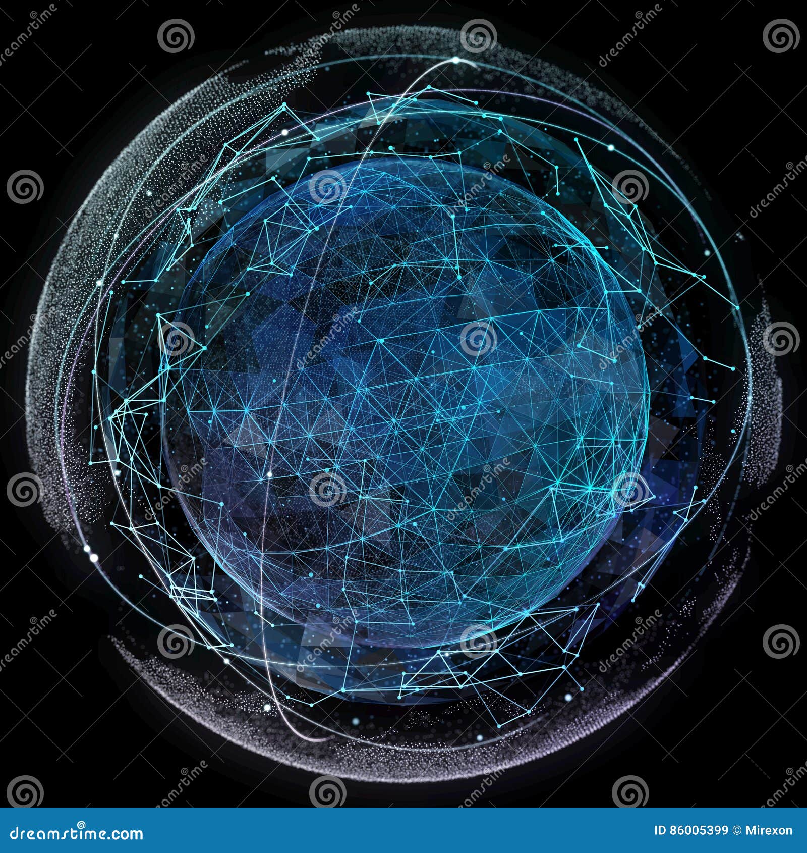 Global Network Internet Technologies. Digital World Map Stock ...