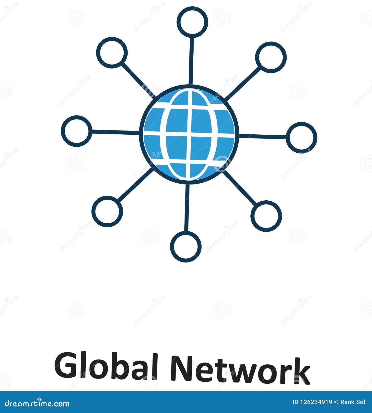 Global Network Isolated and Vector Icon for Technology Stock ...