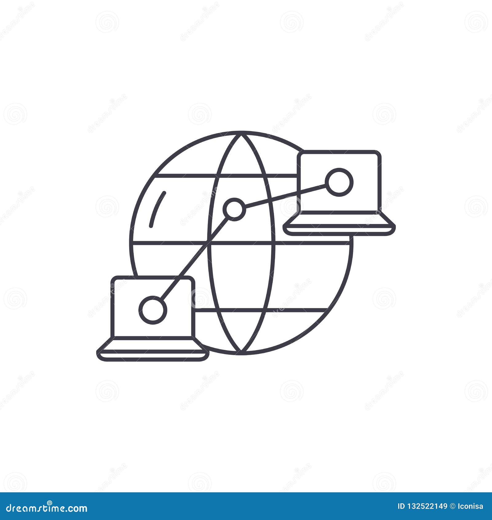 Global Network Line Icon Concept. Global Network Vector Linear ... Global Network Line Icon Concept. Global Network Vector Linear ...
