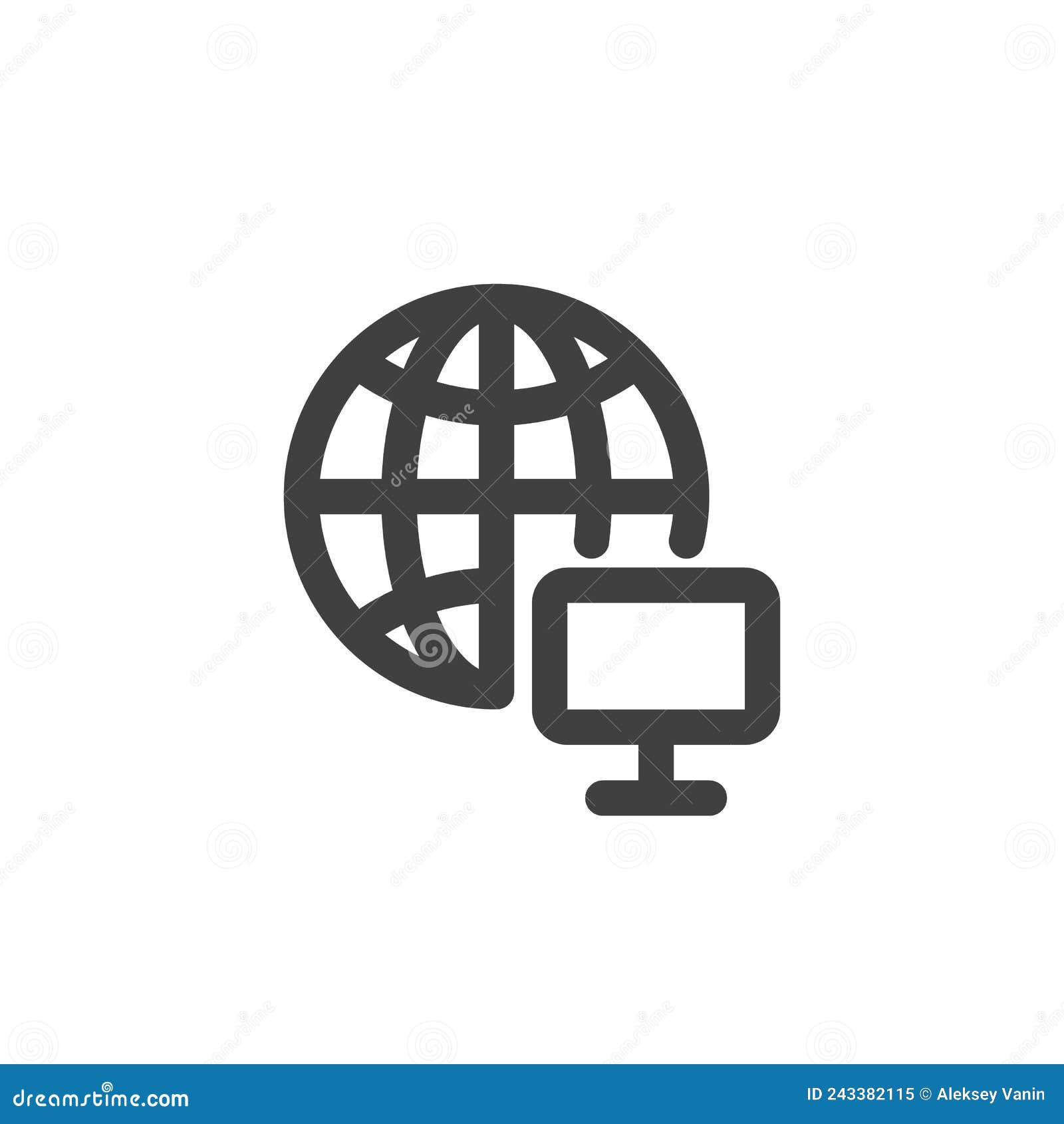 Global network line icon stock illustration. Illustration of simple ...