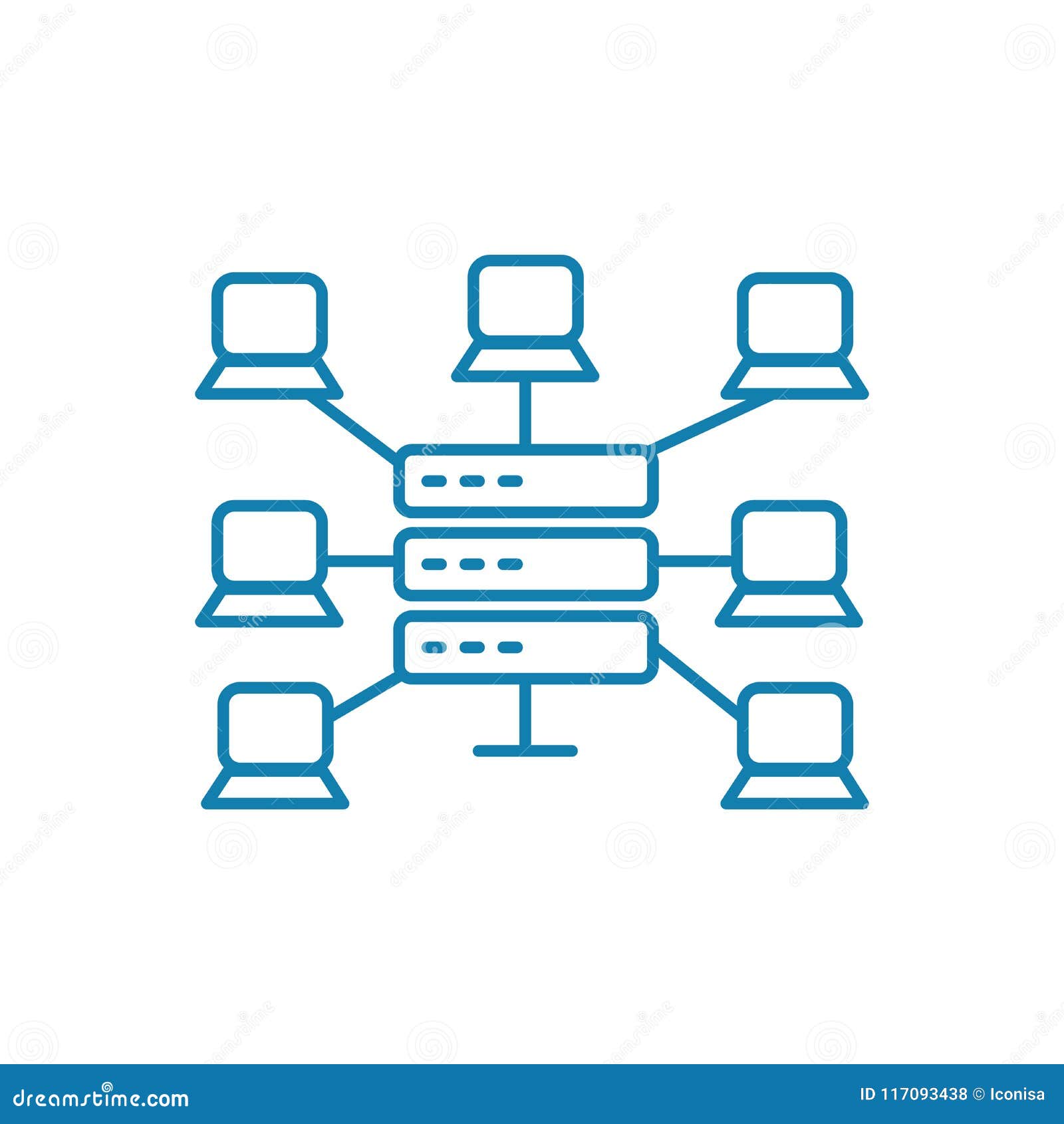 Global Network Linear Icon Concept. Global Network Line Vector Sign ...