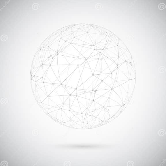 Global Network Lines with Dots Connection Vector Background Stock ...
