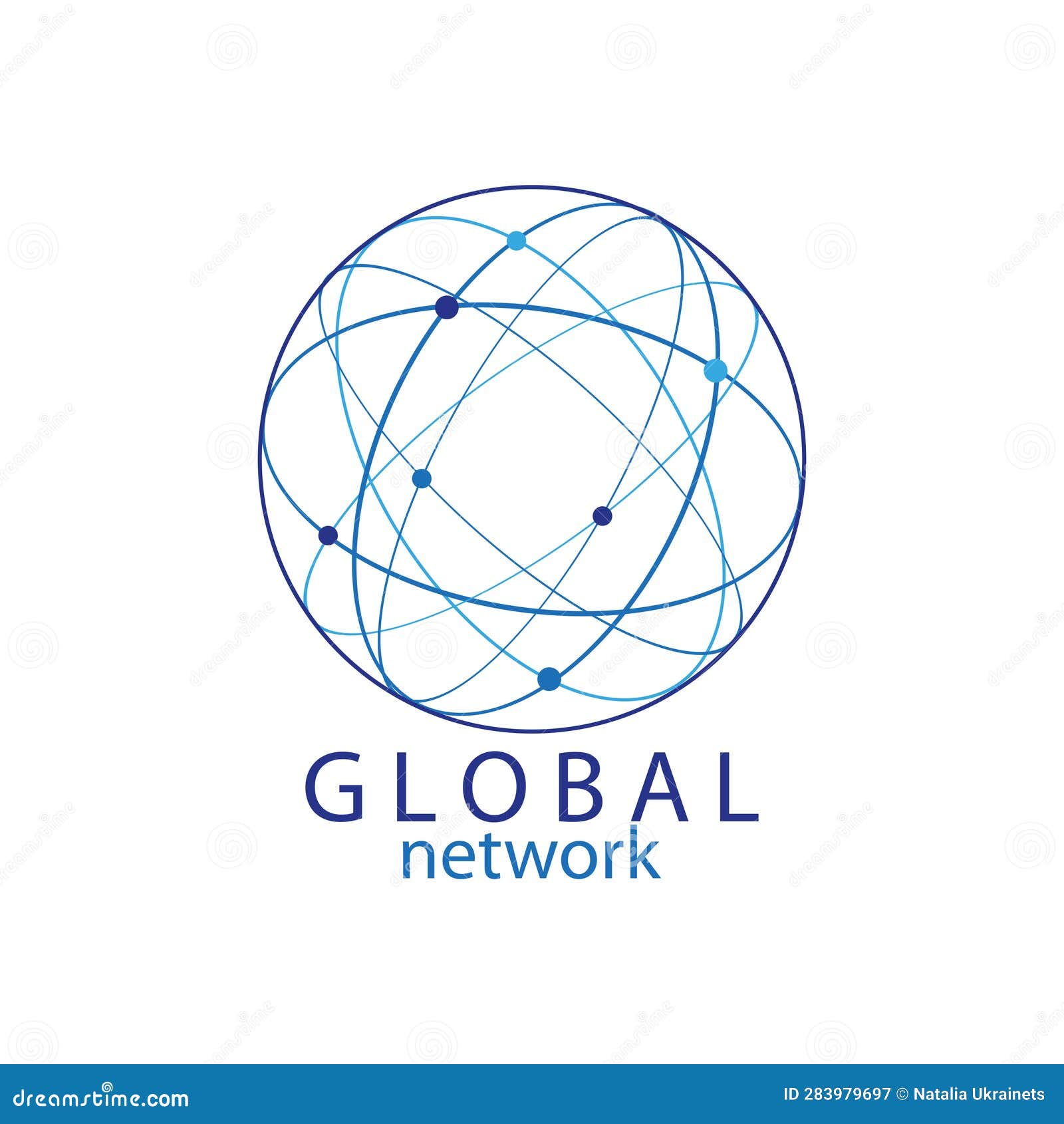 Global network logo stock vector. Illustration of background - 283979697