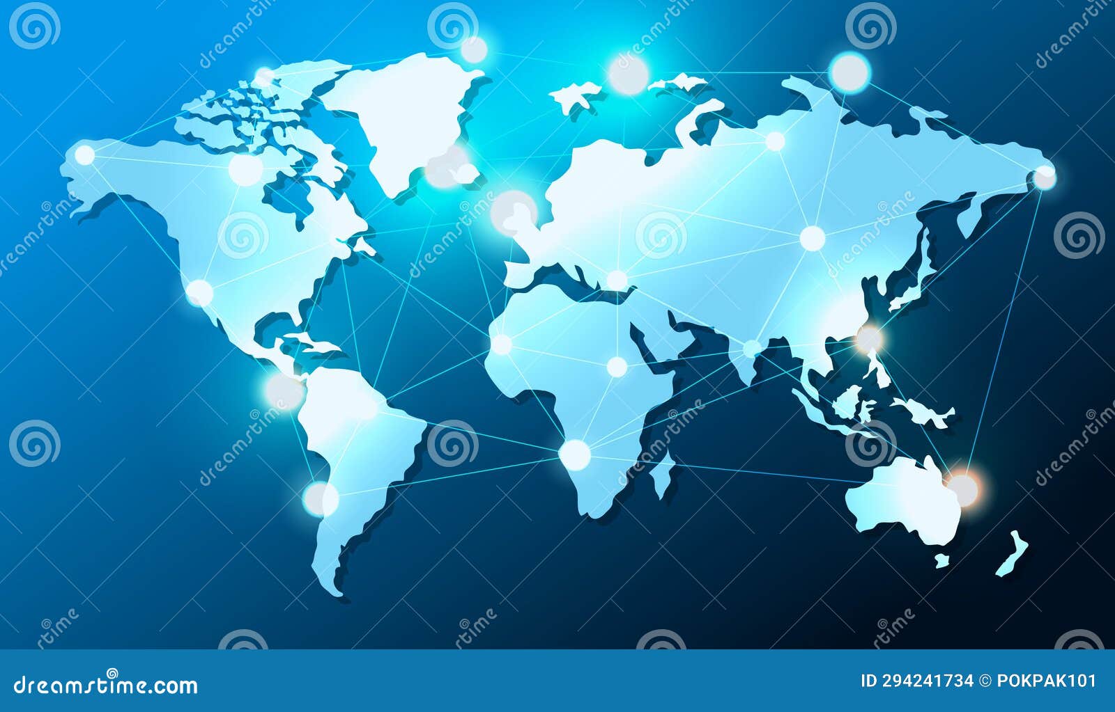 Global Network Map. Connecting the World Stock Vector - Illustration of ...