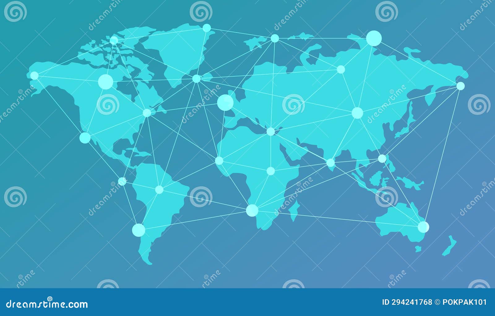 Global Network Map. Connecting the World Stock Vector - Illustration of ...