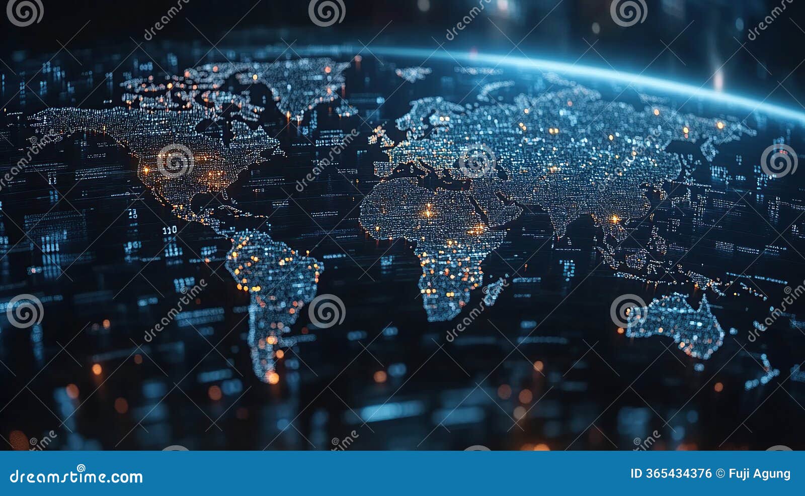 World Map Big Data Visualization. Global Data Clusters. Countries ...