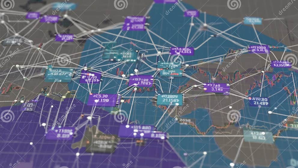 Global Network Map Showcasing Data Connections and Analytics Tools ...