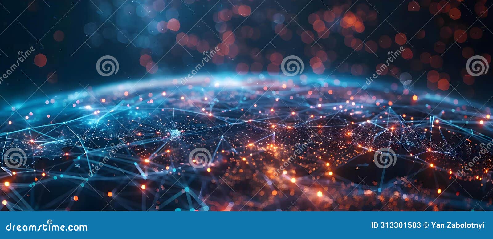 Global Network Map: Visual Representation Of Interconnected Communication Lines And Nodes ...