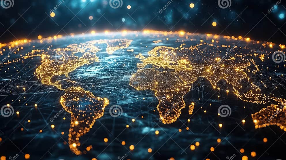 Global Network, Map and Worldwide Web for Connectivity, Innovation for ...