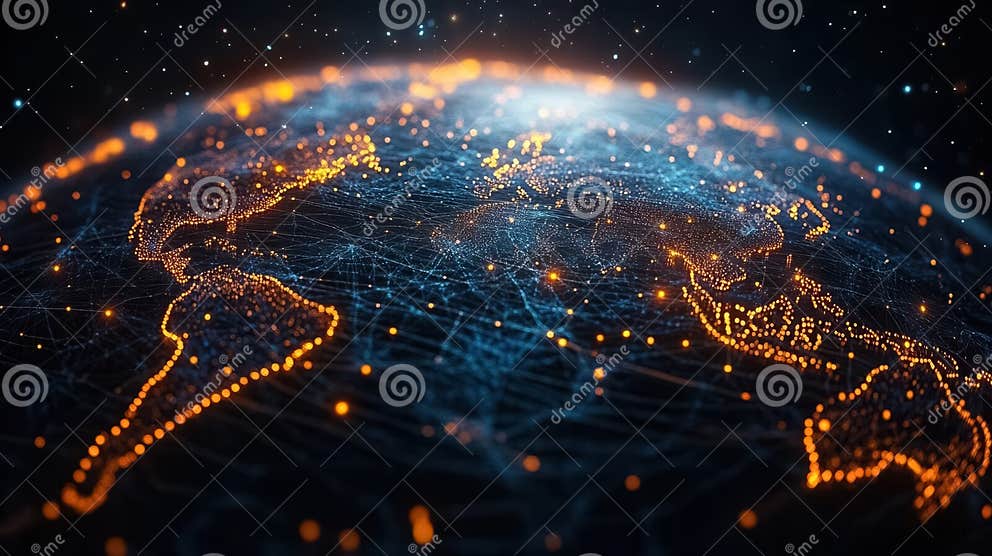 Global Network, Map and Worldwide Web for Connectivity, Innovation for ...