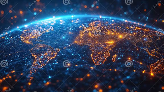 Global Network, Map and Worldwide Web for Connectivity, Innovation for ...